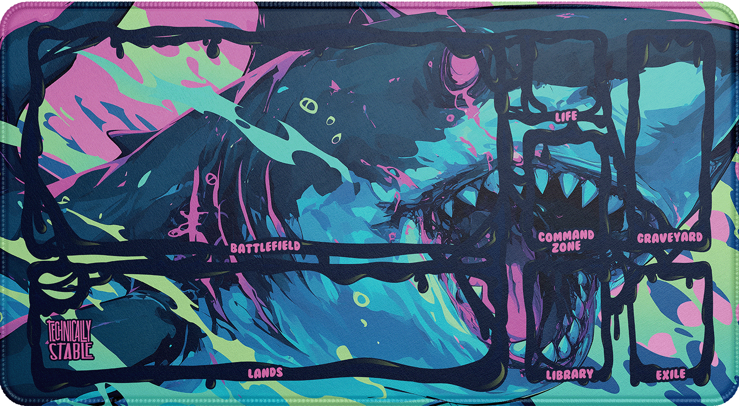 Neon Shark Playmat – Technically Stable